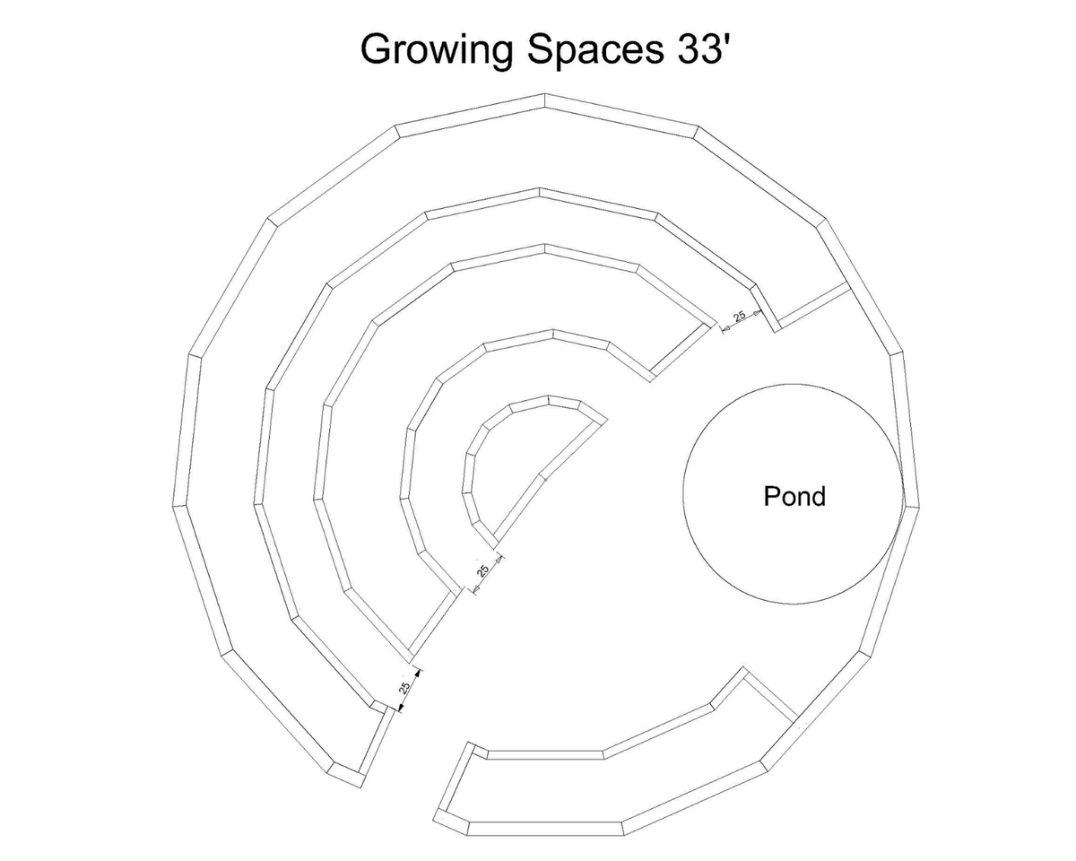 Cedar Raised Garden Beds for 33' Growing Dome – Growing Spaces